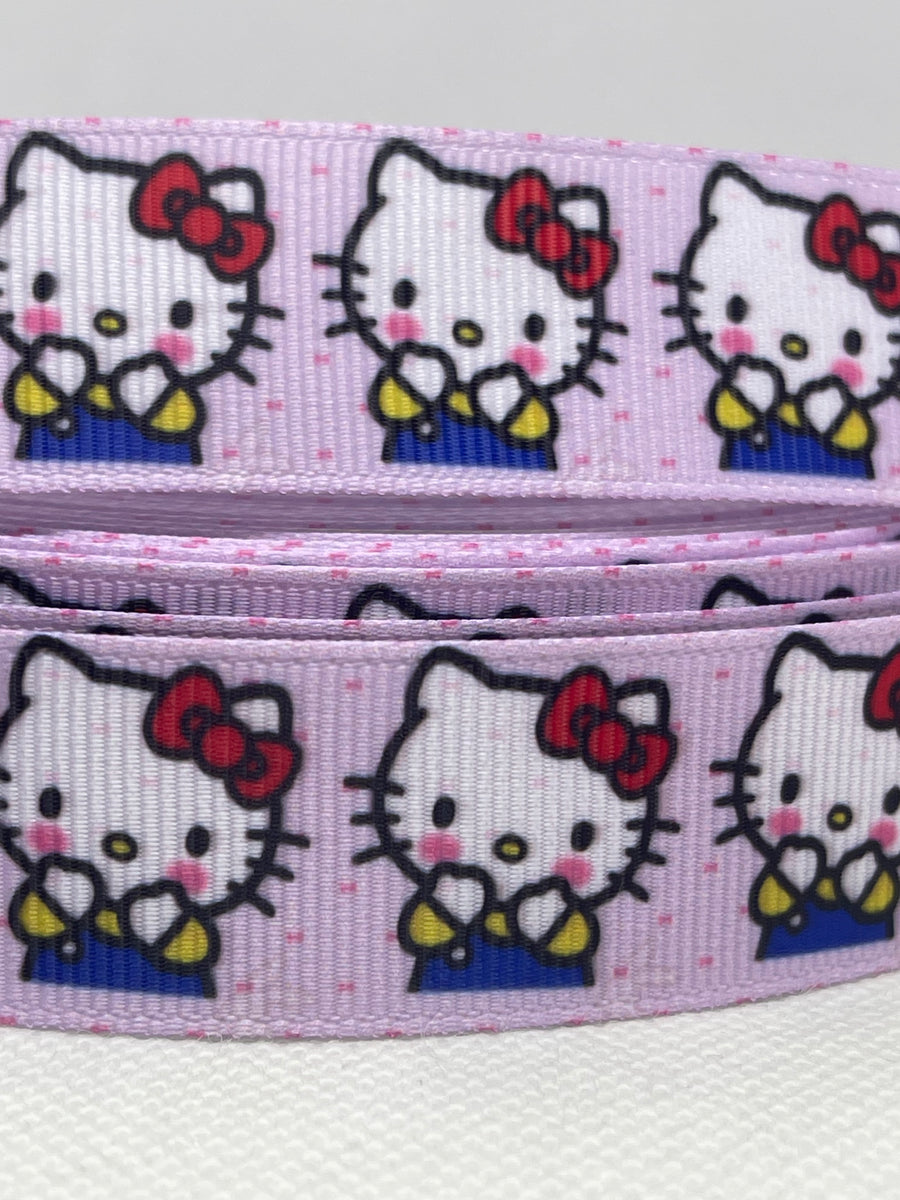 HELLO KITTY inspired 7/8" grosgrain ribbon and/or coordinating 1" flat ...