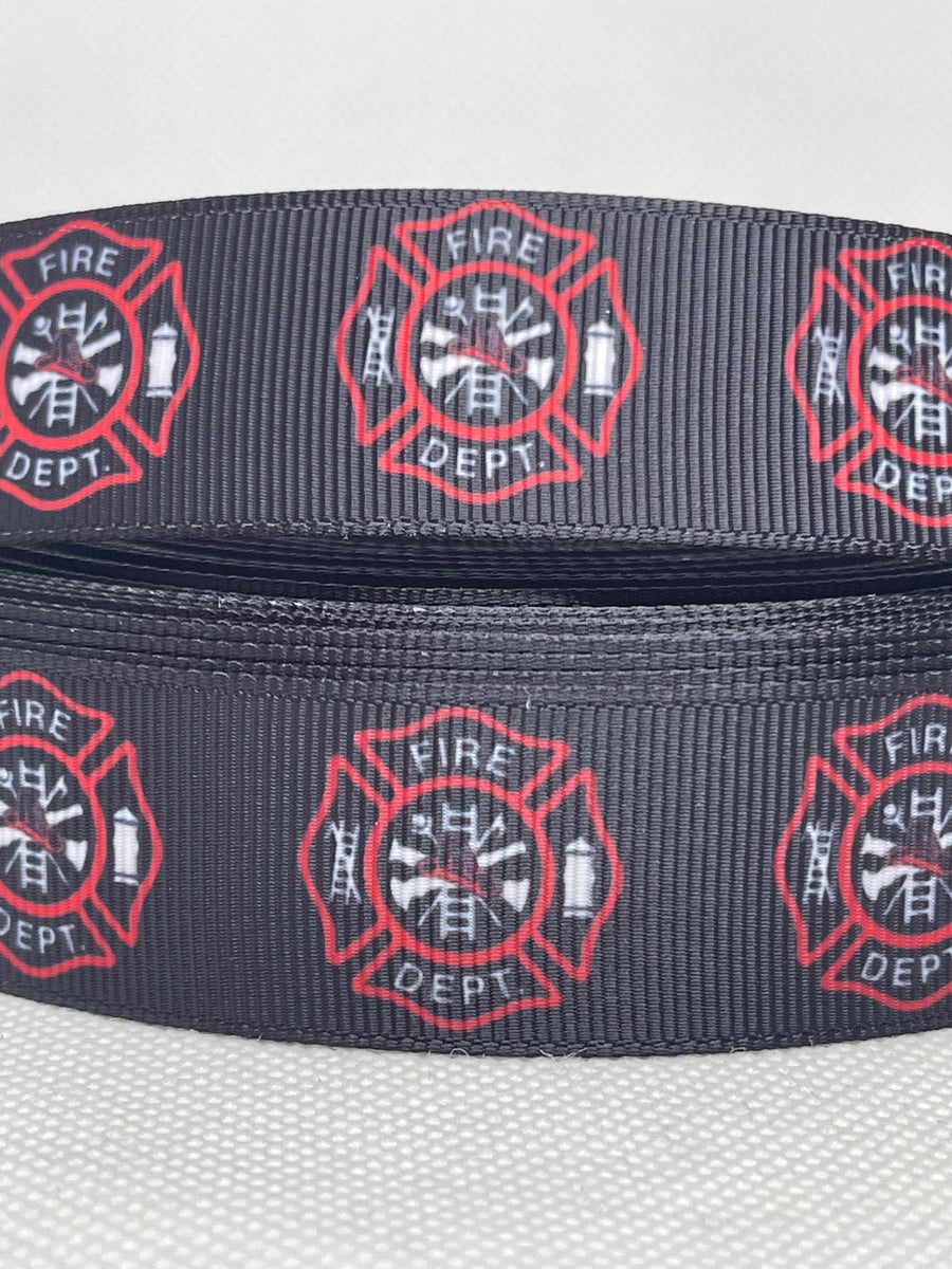 FIREFIGHTER inspired grosgrain ribbon and/or coordinating 1" flatbacks ...