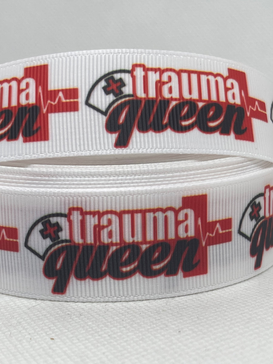 TRAUMA NURSE inspired grosgrain ribbon and/or coordinating 1" flatback ...